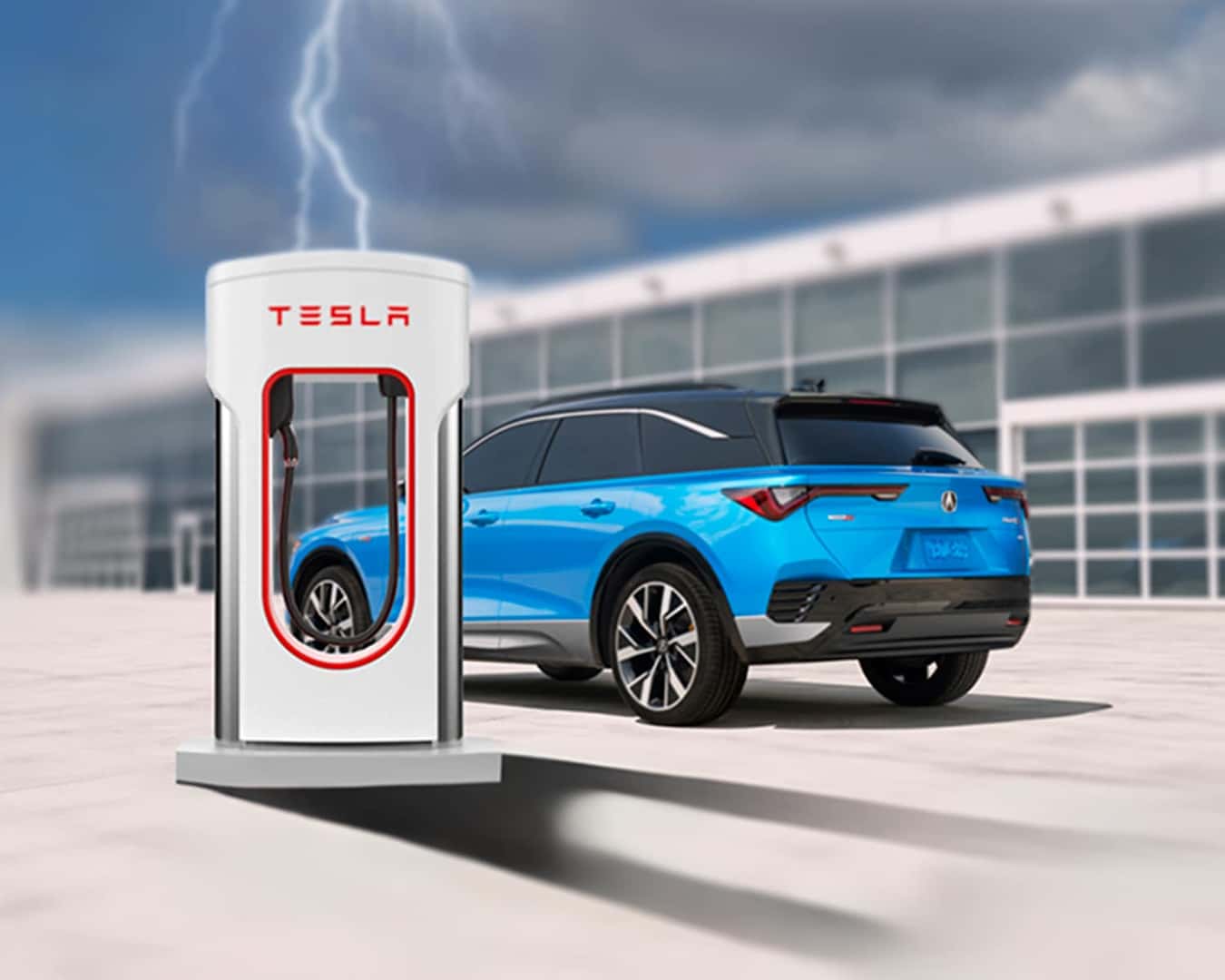 Charging The Acura Zdx At Tesla Supercharger