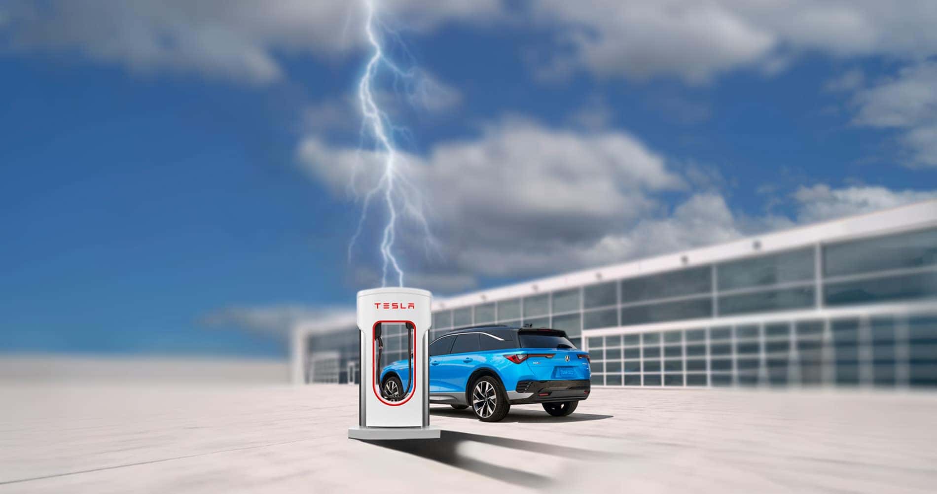 Charging The Acura Zdx At Tesla Supercharger