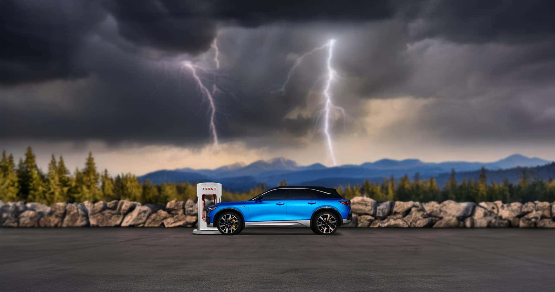 Charging The Acura Zdx At Tesla Supercharger