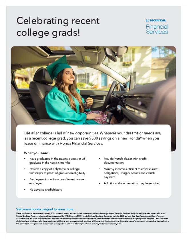 College Grad Program | Wolfchase Honda